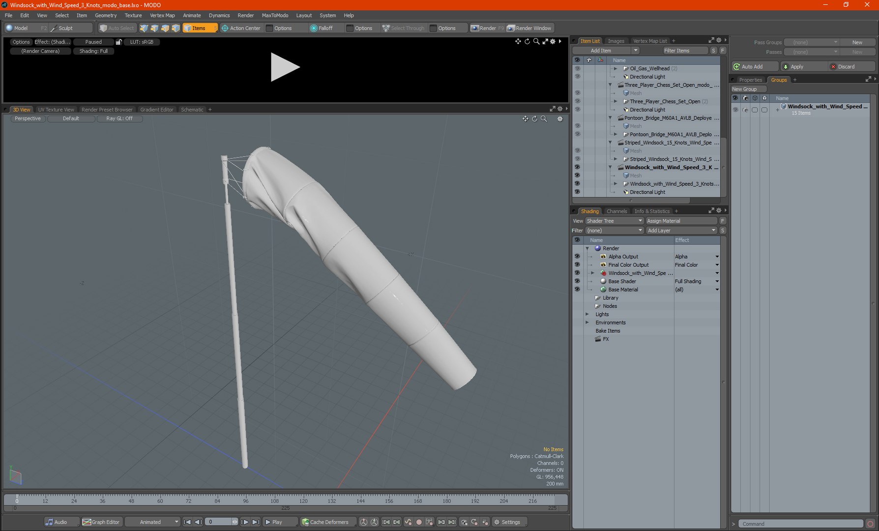 3D Windsock with Wind Speed 3 Knots model - TurboSquid 2026032