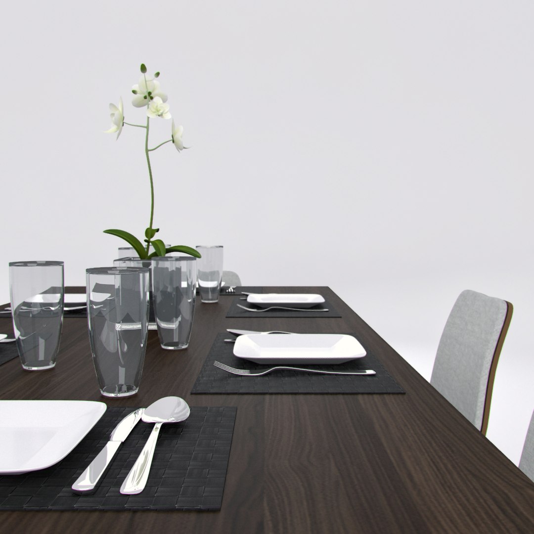 3d C4d Dining Table Set