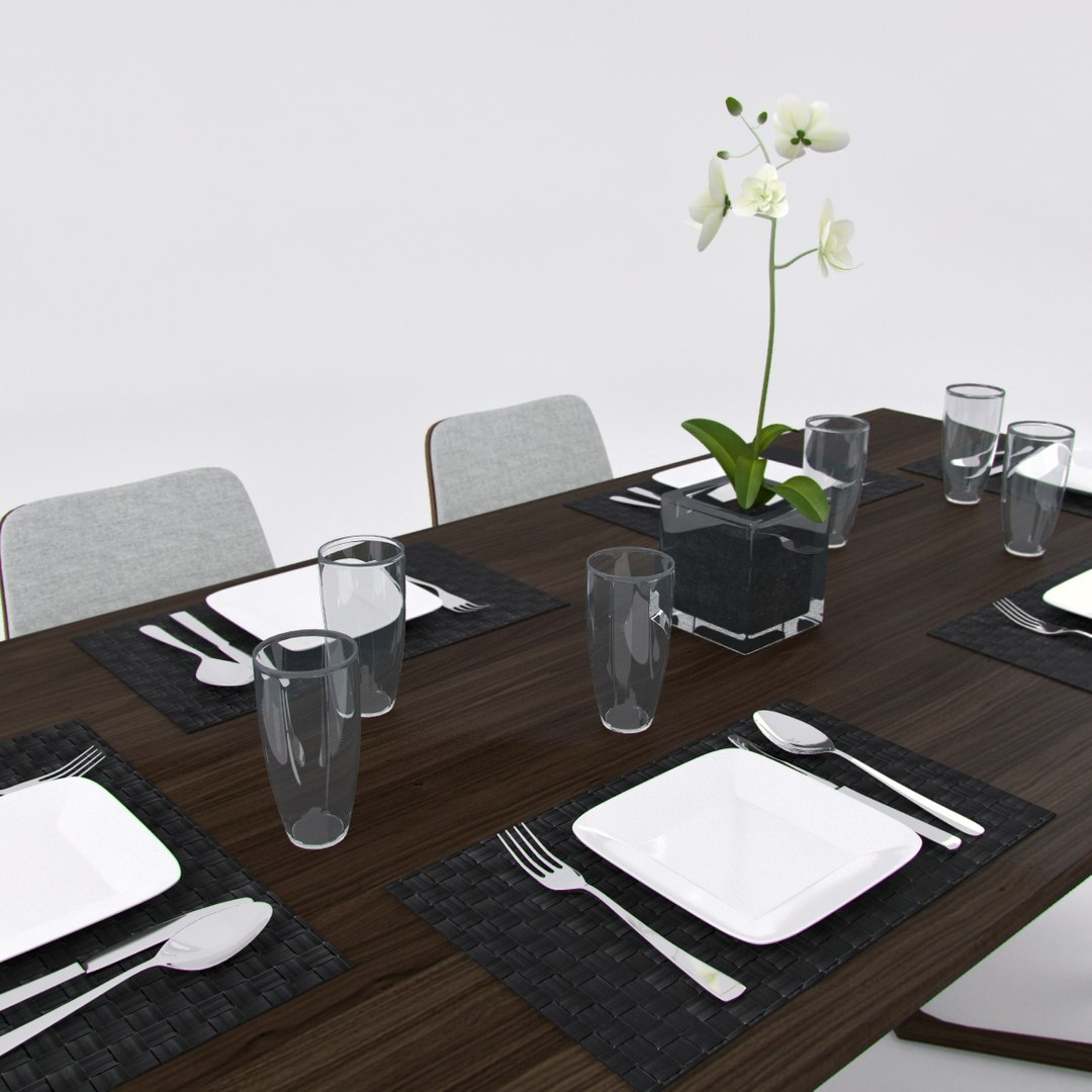 3d C4d Dining Table Set