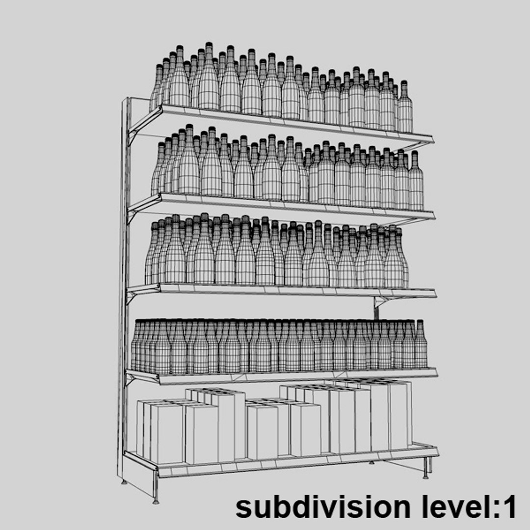 wine shelf 3d model