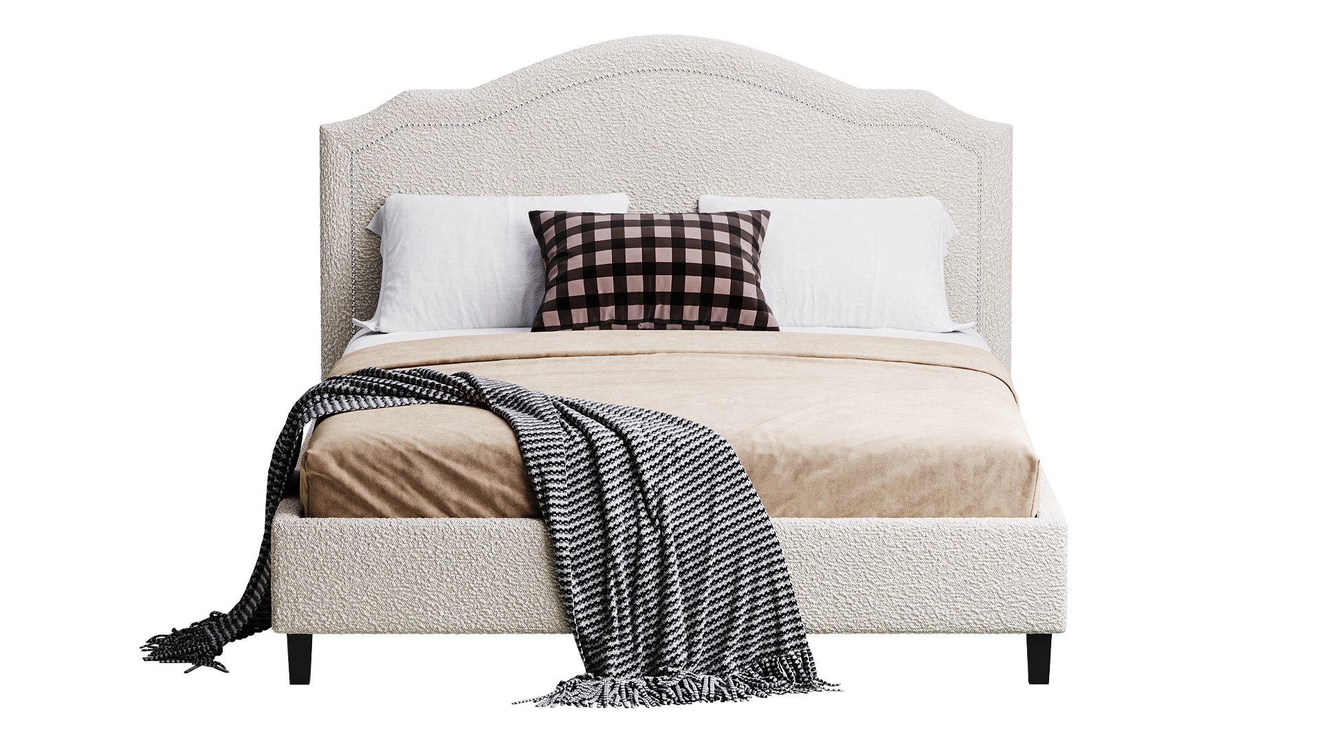 Cassis Upholstered Bed 3D Model - TurboSquid 2399229