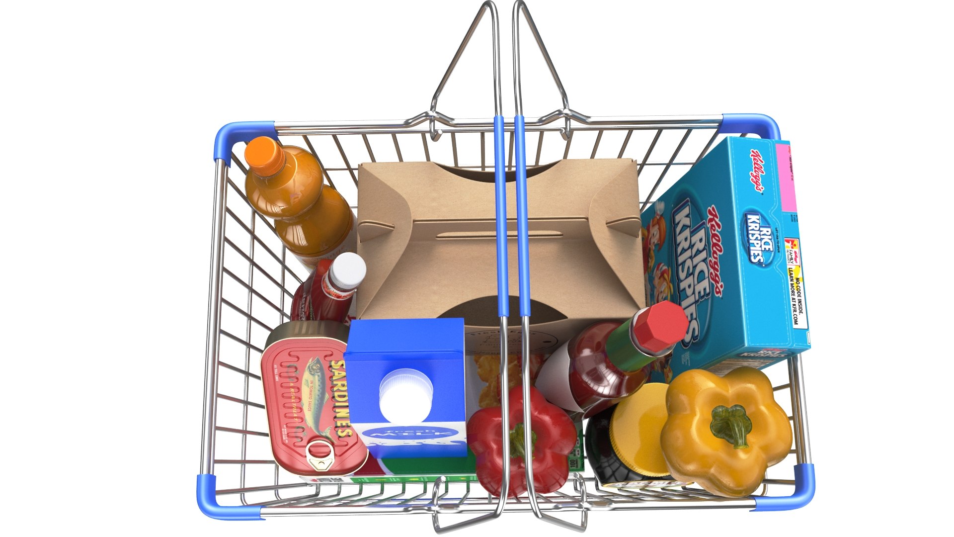 Two Detailed Full Shopping Baskets 3D model - TurboSquid 2036224