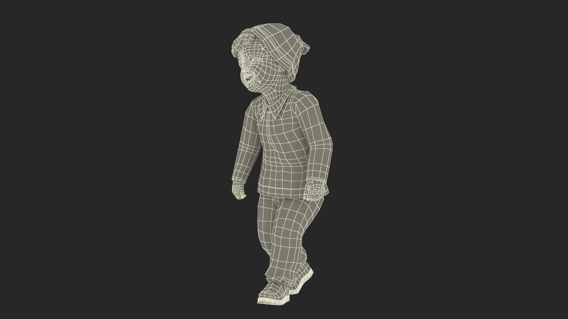 3D Child In Fall Clothes Walking Pose - TurboSquid 2268154