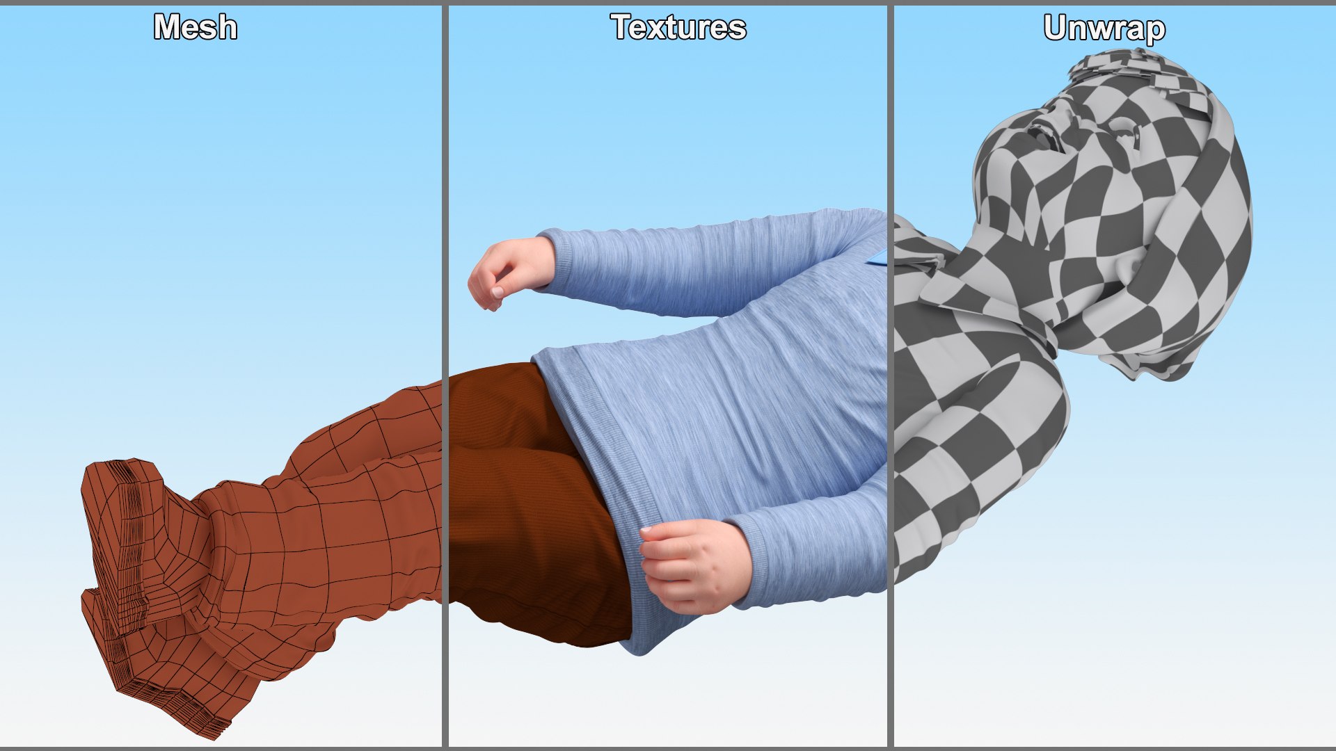 3D Child In Fall Clothes Walking Pose - TurboSquid 2268154