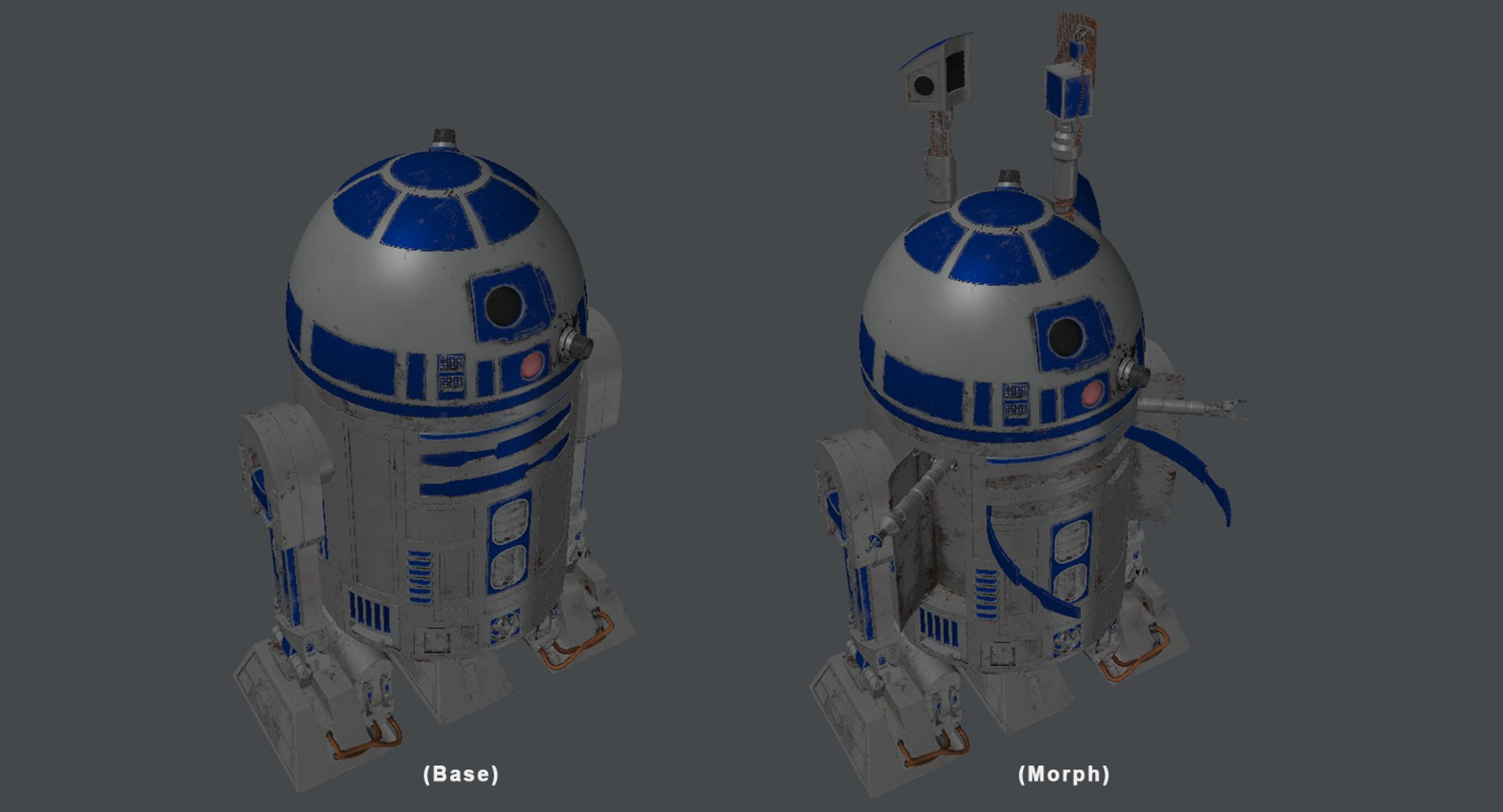 3d r2-d2 artuditu octane model