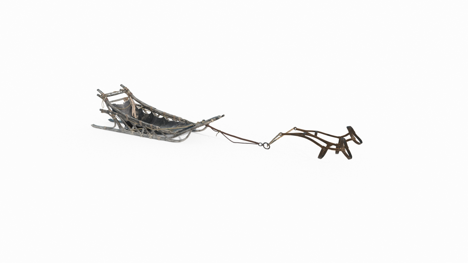 3D Model Snow Vehicle Old Fashioned Dog Sled - TurboSquid 2355221