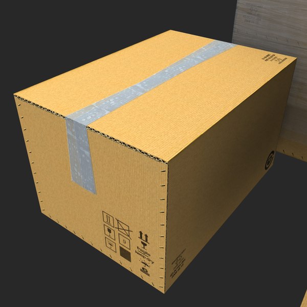 3d 3ds cardboard boxes stack