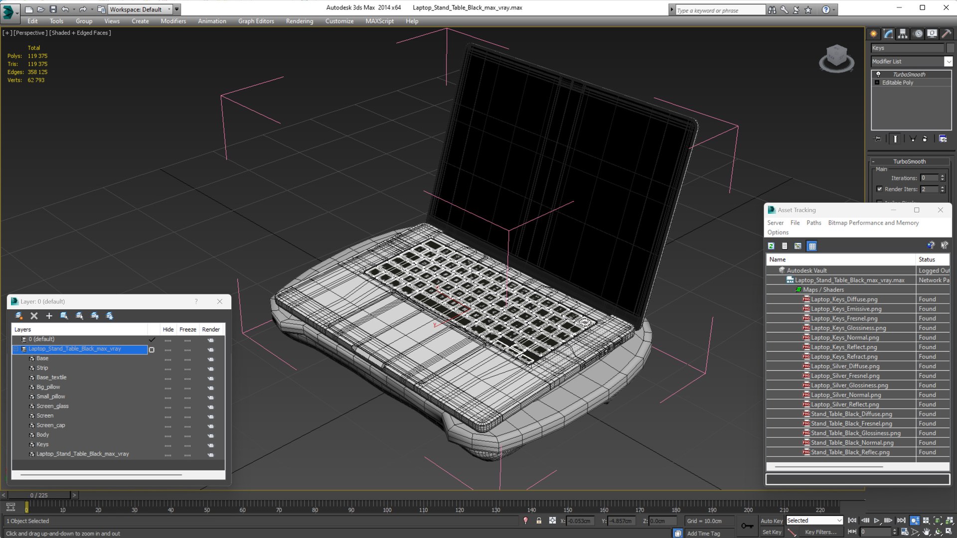 Laptop Stand Table Black 3D Model - TurboSquid 2091522