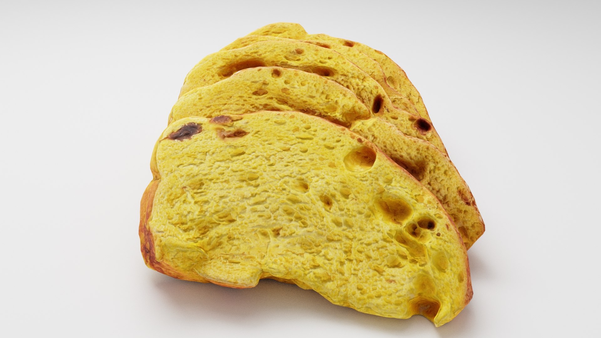Bread sliced in pieces loaf bun baked goods collection 3D model ...
