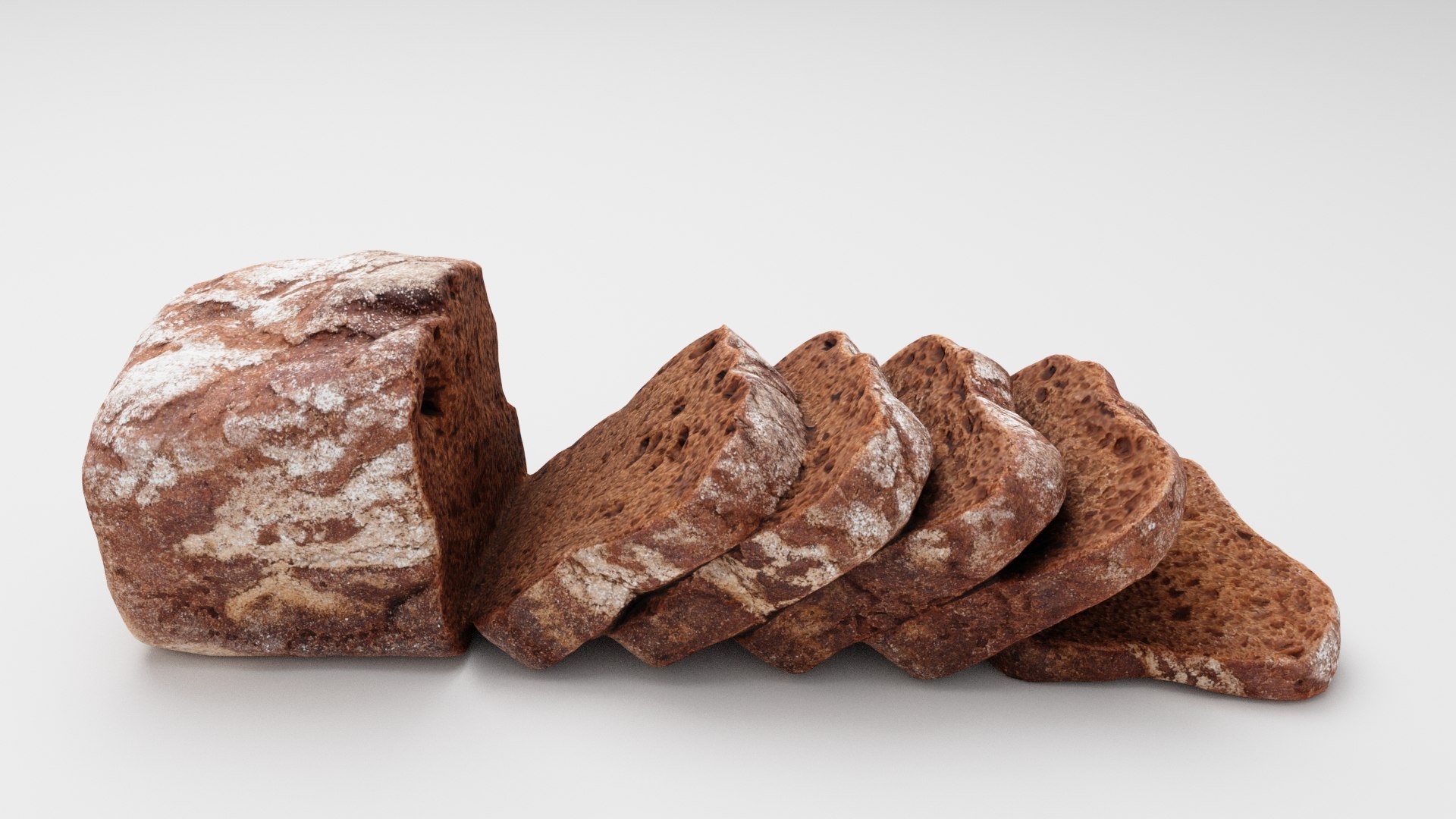 Bread Sliced In Pieces Loaf Bun Baked Goods Collection 3D Model ...