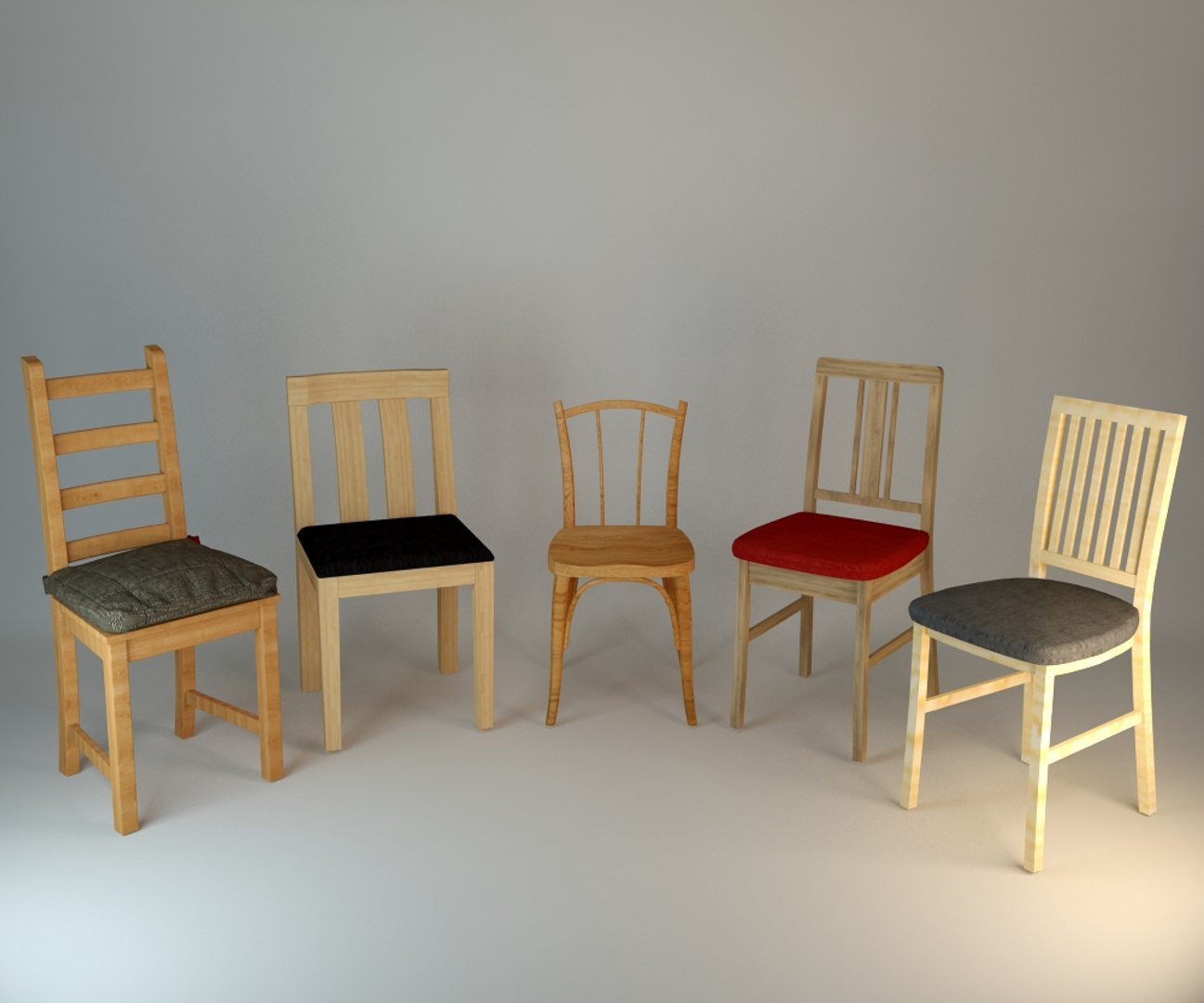 set wood chair 3ds