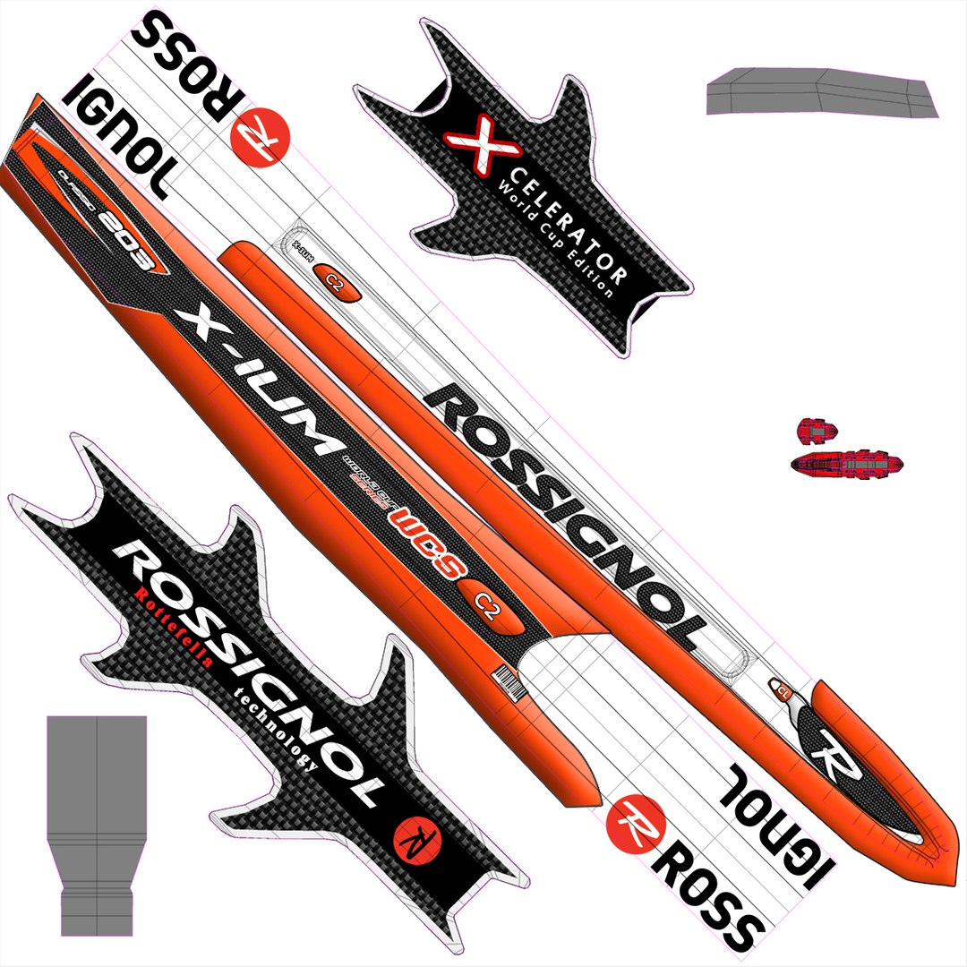 3d Biathlon Ski Rossignol Model