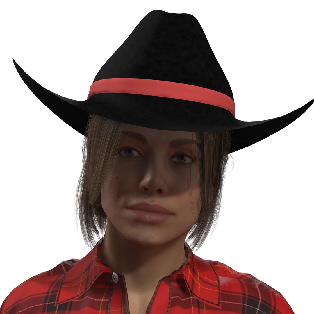 3D Modern Western Rancher Cowgirl Model - TurboSquid 1923847