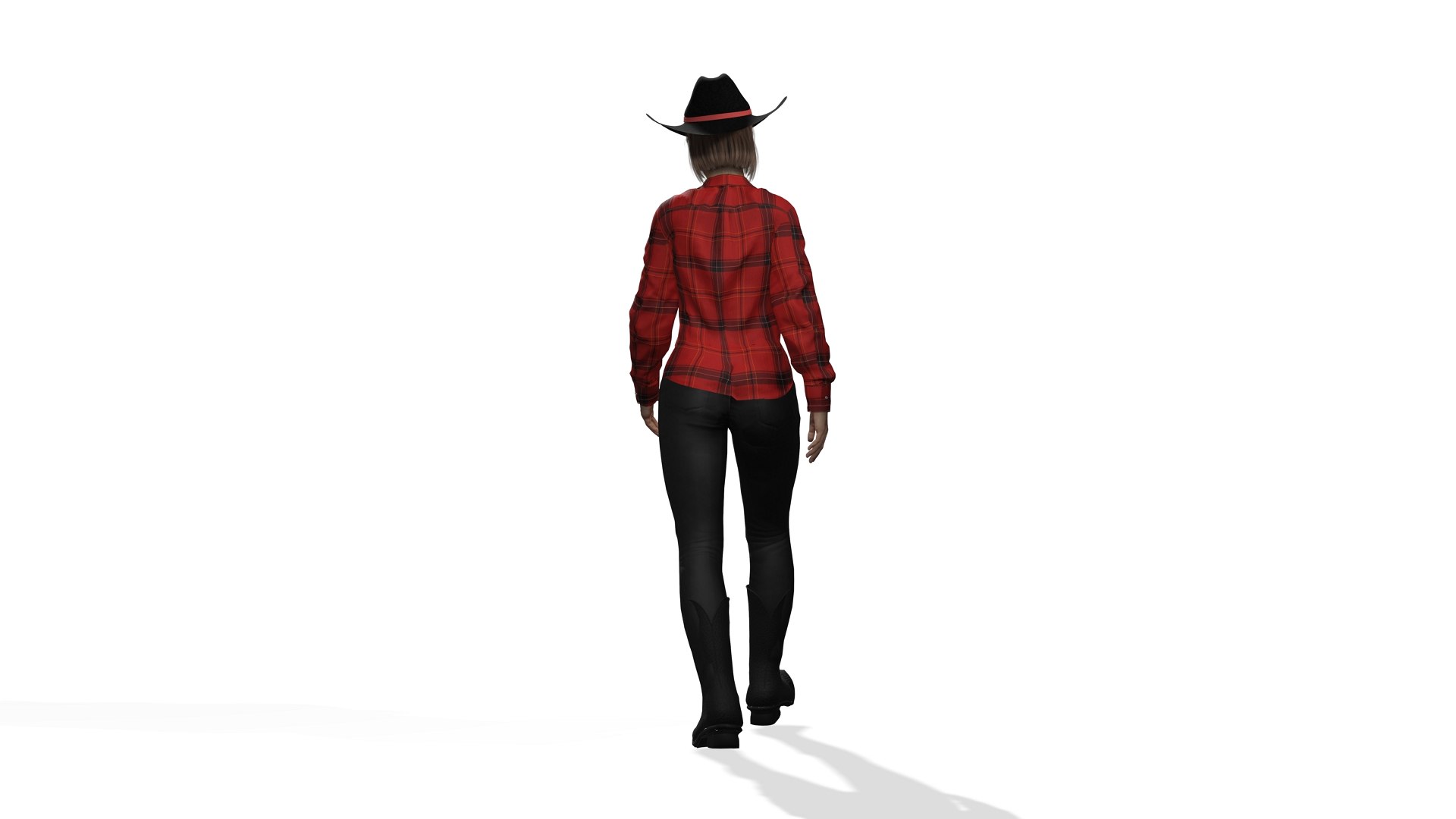 3D Modern Western Rancher Cowgirl Model - TurboSquid 1923847