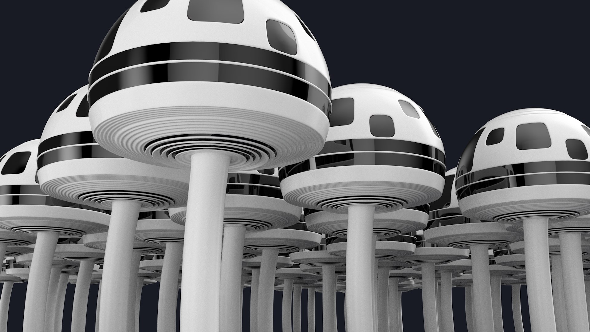 Futuristic Mushroom Building 3D Model - TurboSquid 1959069