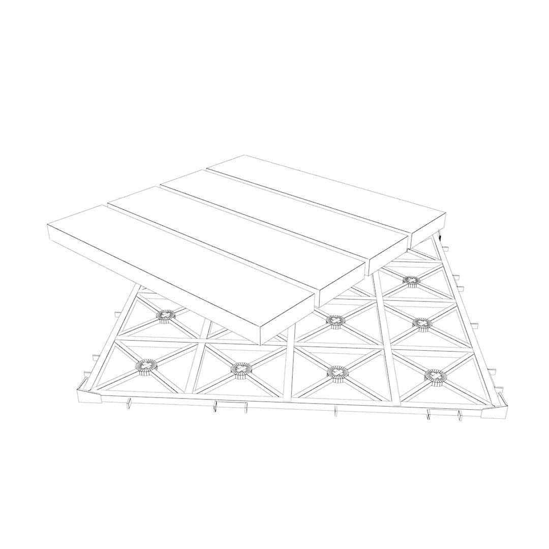 3d model of wooden deck tile v12
