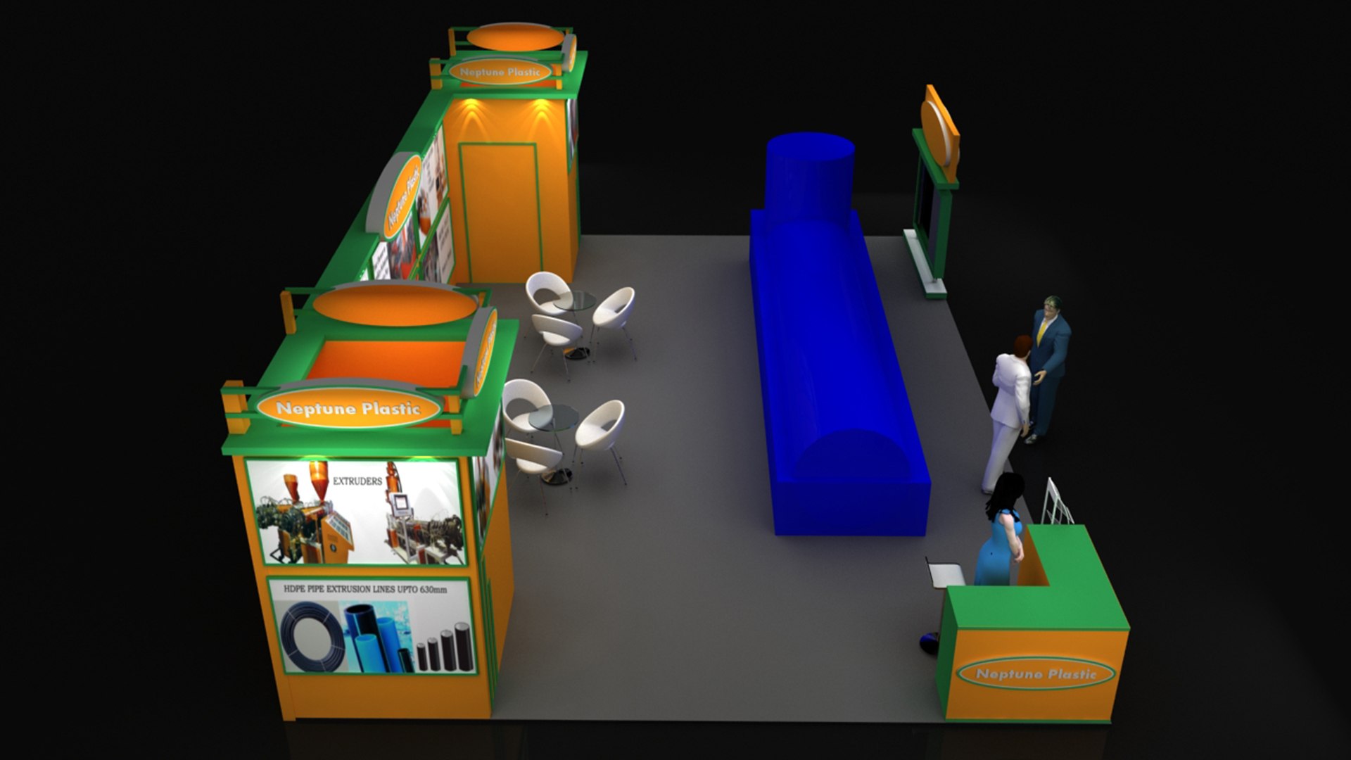 3D 3 Side Open Stand - TurboSquid 1989850