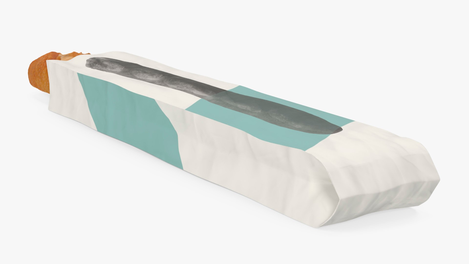 3D Baguette Bread Paper Bag Model - TurboSquid 2228006