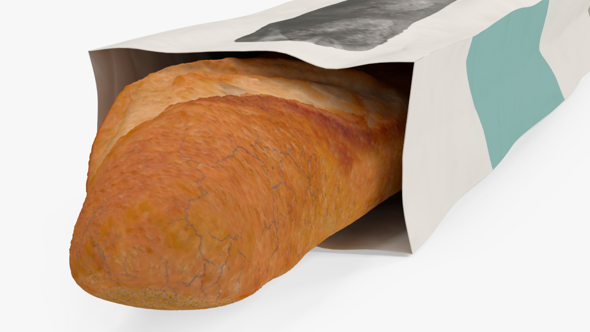 3D Baguette Bread Paper Bag Model - TurboSquid 2228006