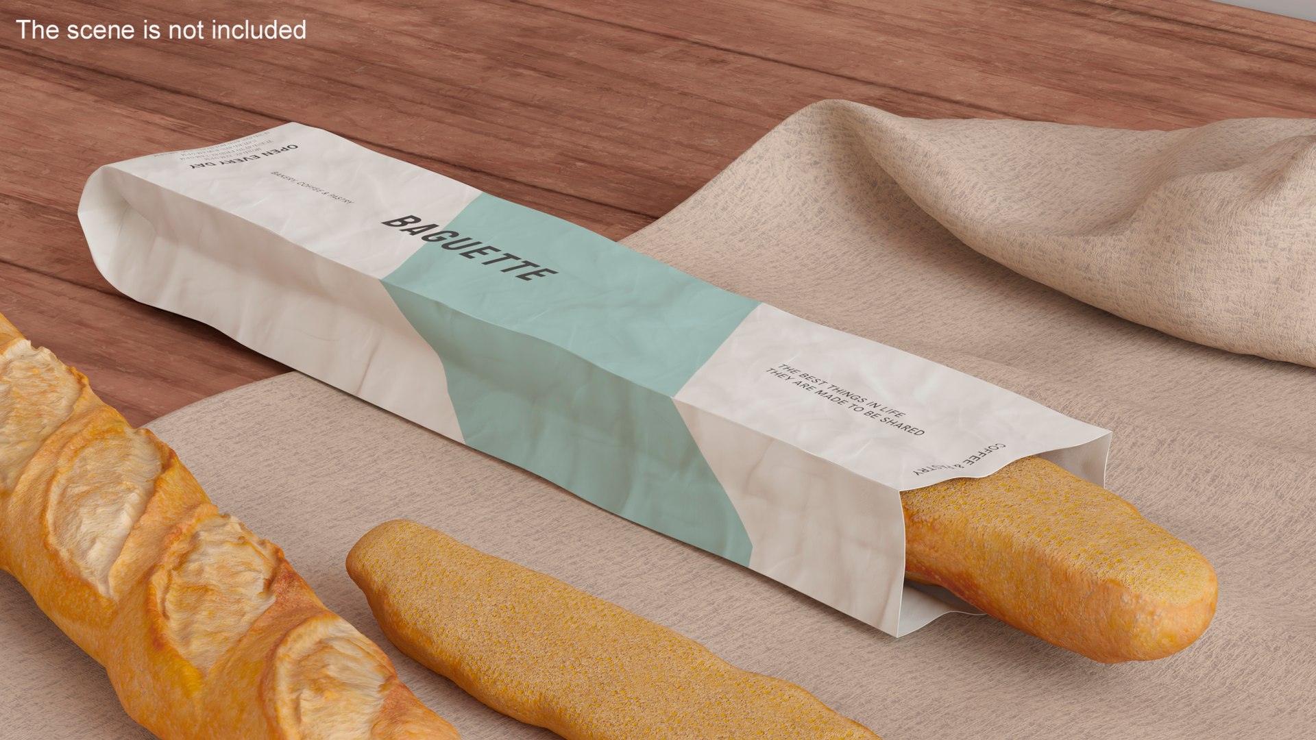 3D Baguette Bread Paper Bag Model - TurboSquid 2228006