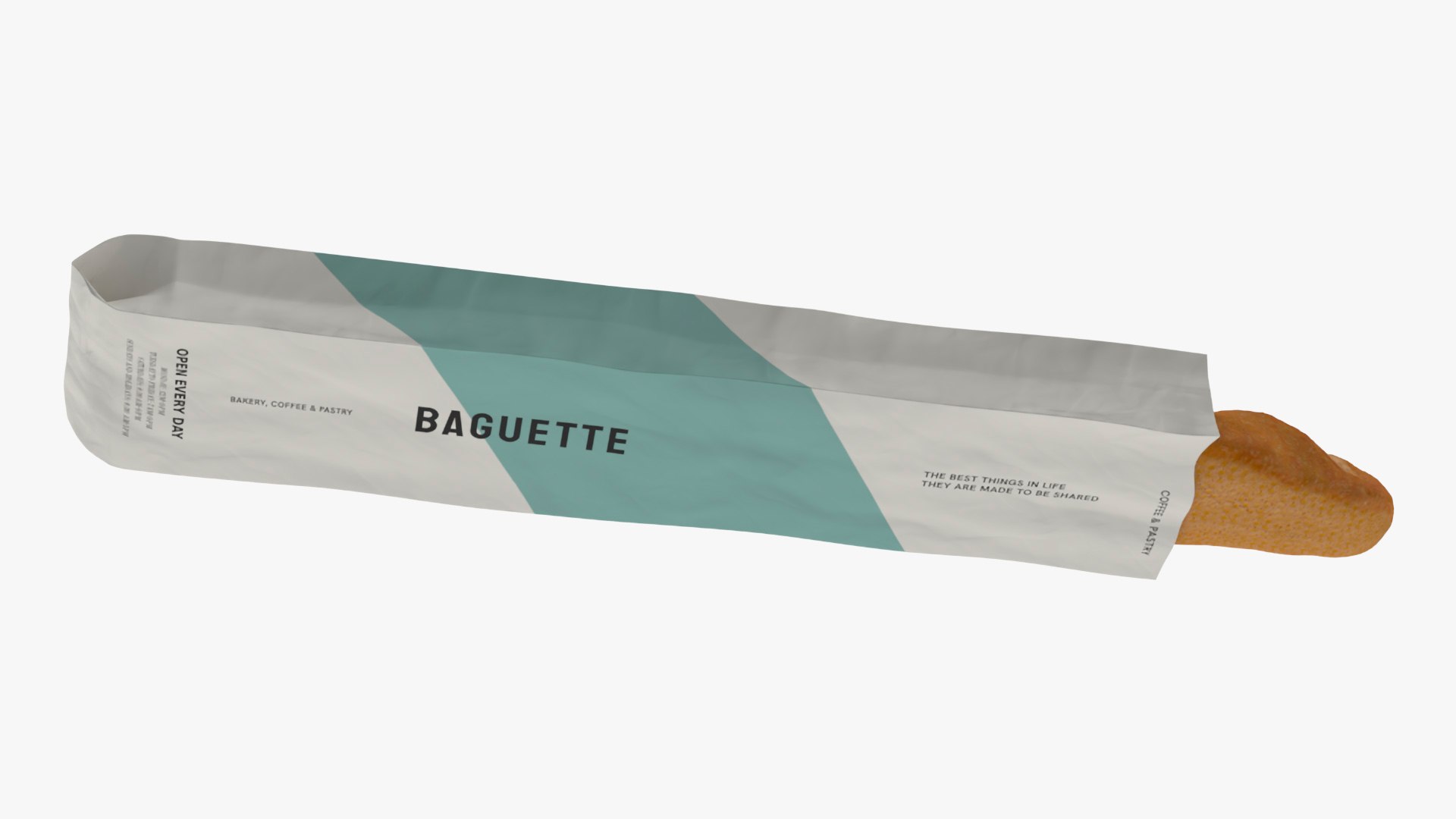 3D Baguette Bread Paper Bag Model - TurboSquid 2228006