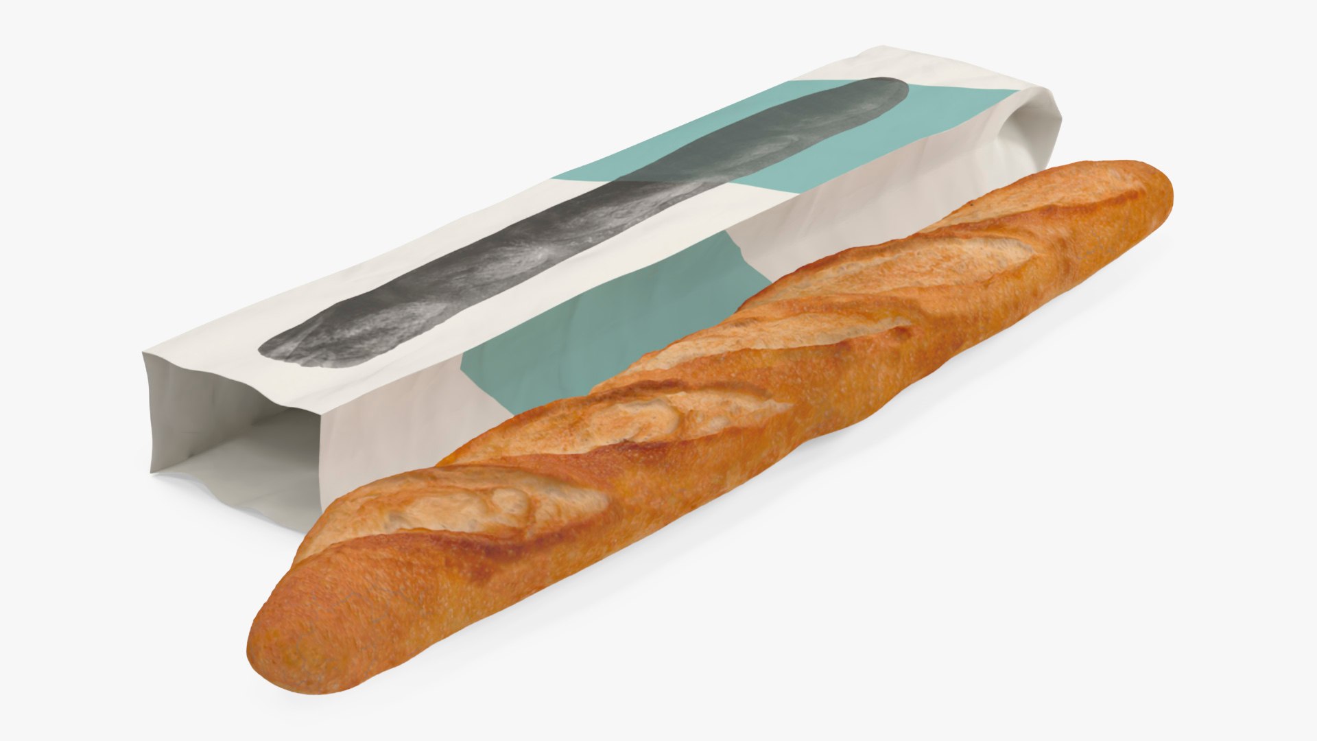 3D Baguette Bread Paper Bag Model - TurboSquid 2228006