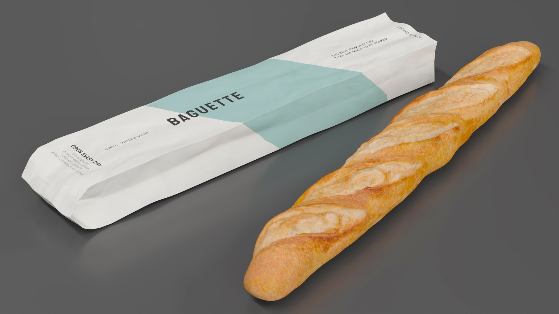 3D Baguette Bread Paper Bag Model - TurboSquid 2228006
