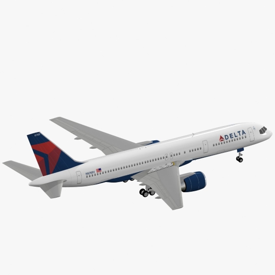 Airliner Boeing 757-200 Delta 3d Model