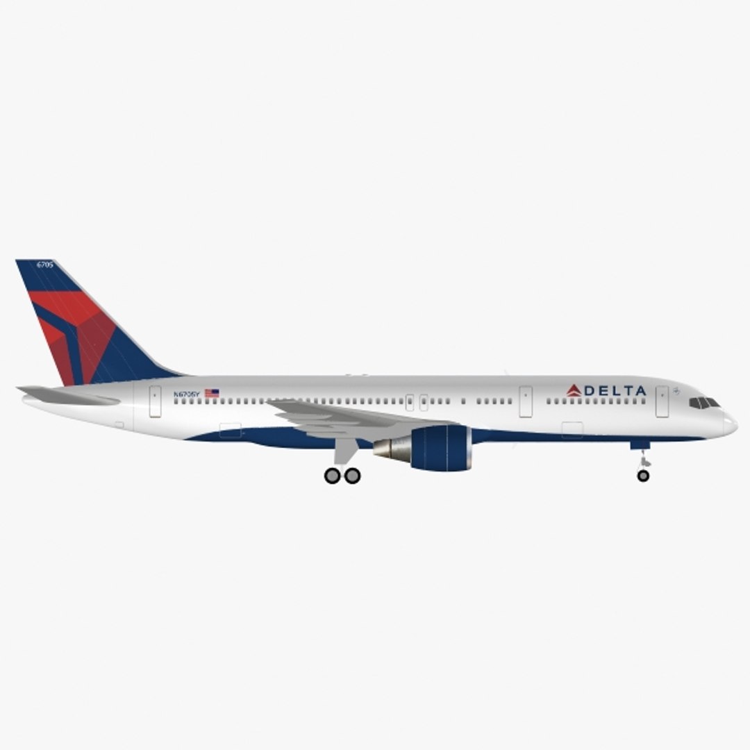 Airliner Boeing 757-200 Delta 3d Model