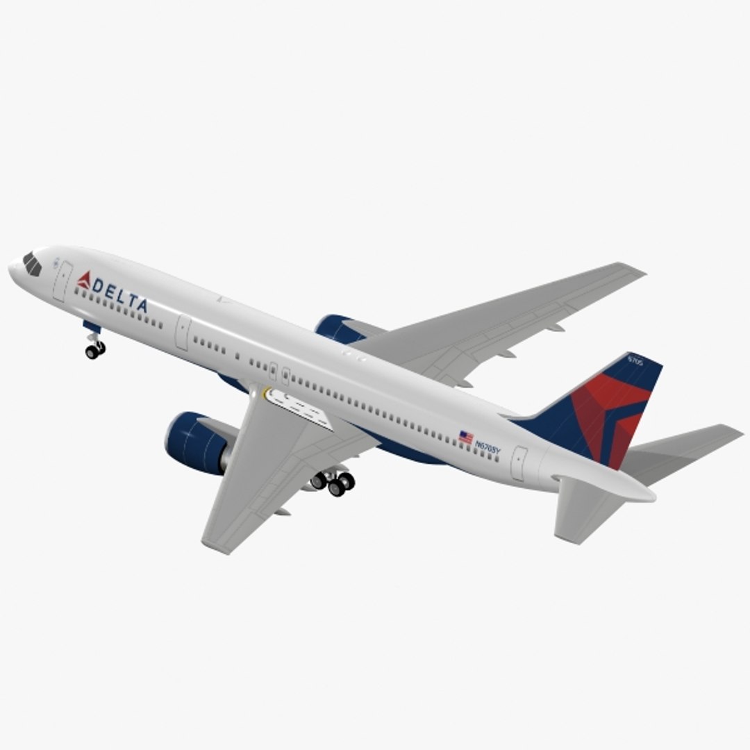 Airliner Boeing 757-200 Delta 3d Model