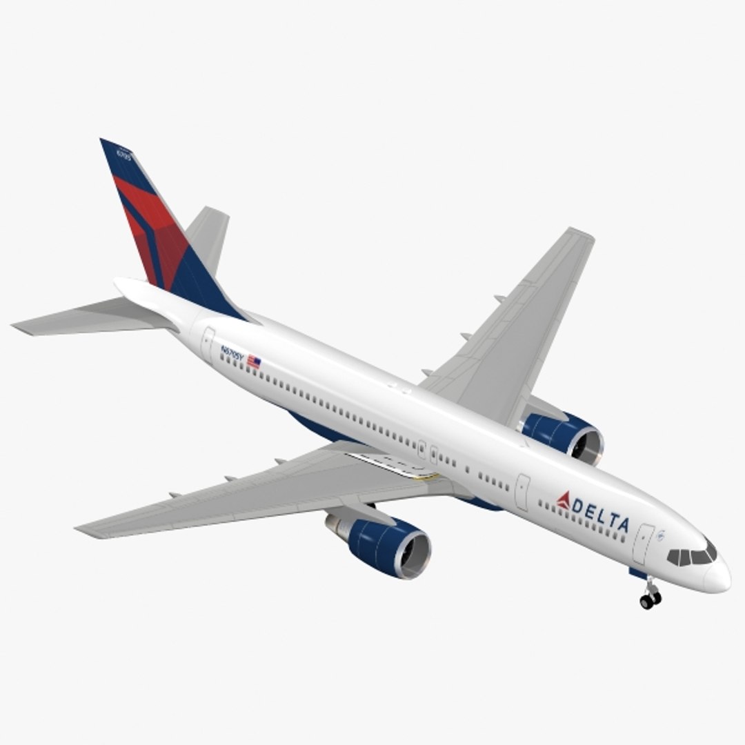 Airliner Boeing 757-200 Delta 3d Model