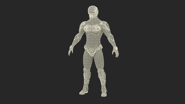 3D модель Футуристический киборг в красной броне, созданный для Maya ...