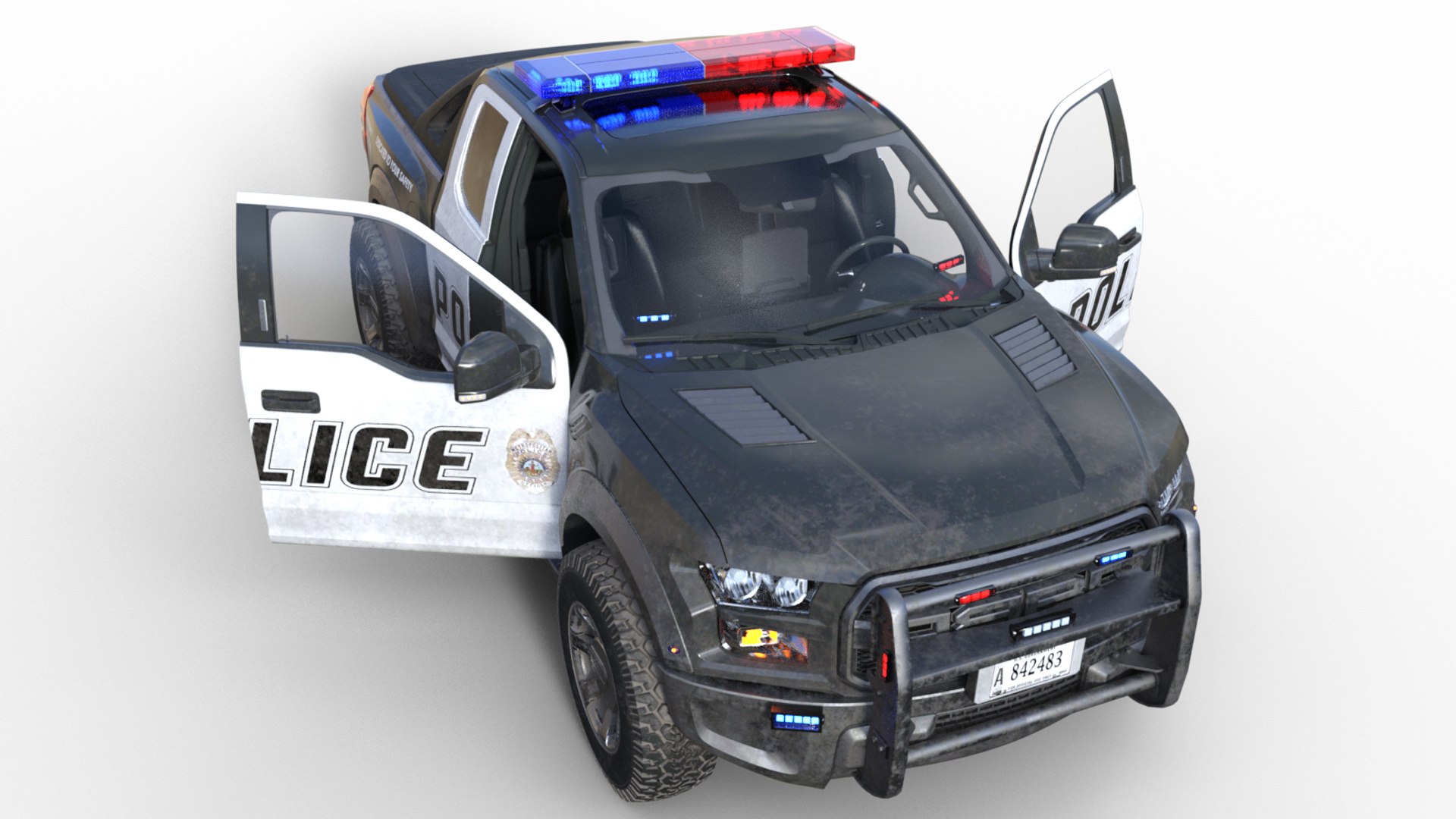 3D 3 Police Car - Rigged Model - TurboSquid 2194080