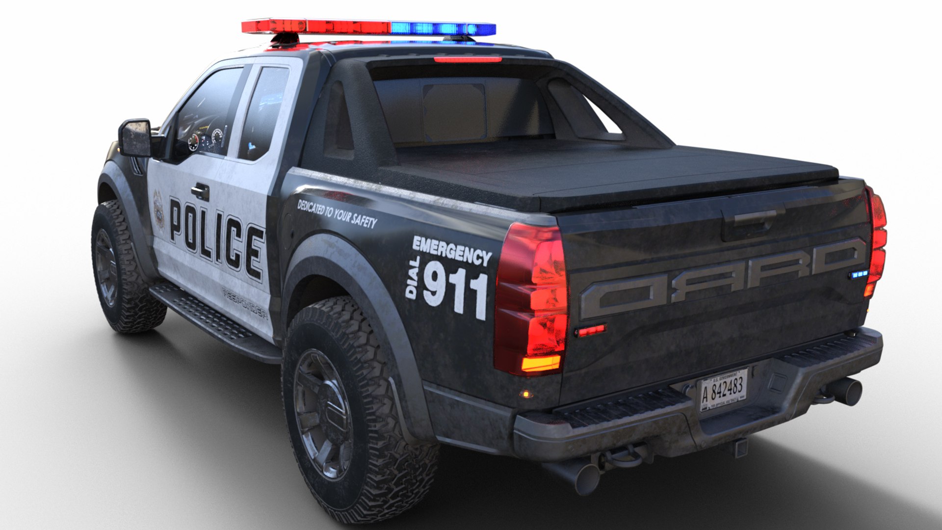 3D 3 Police Car - Rigged Model - TurboSquid 2194080