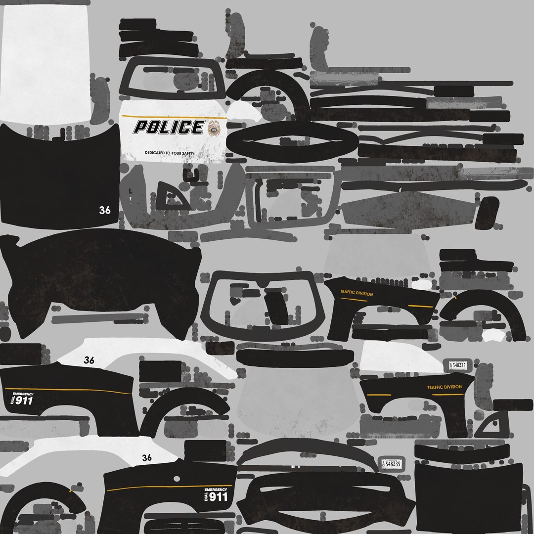 3D 3 Police Car - Rigged Model - TurboSquid 2194080