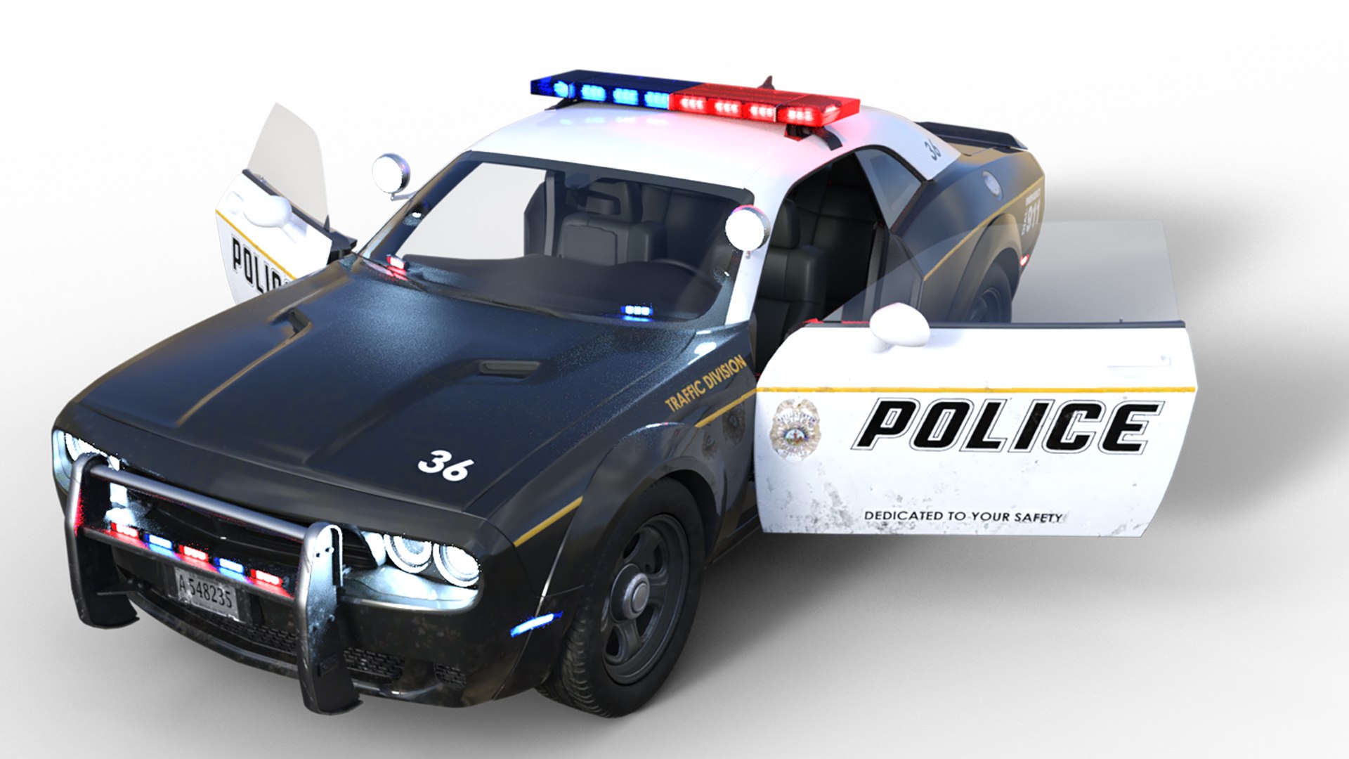 3D 3 Police Car - Rigged Model - TurboSquid 2194080
