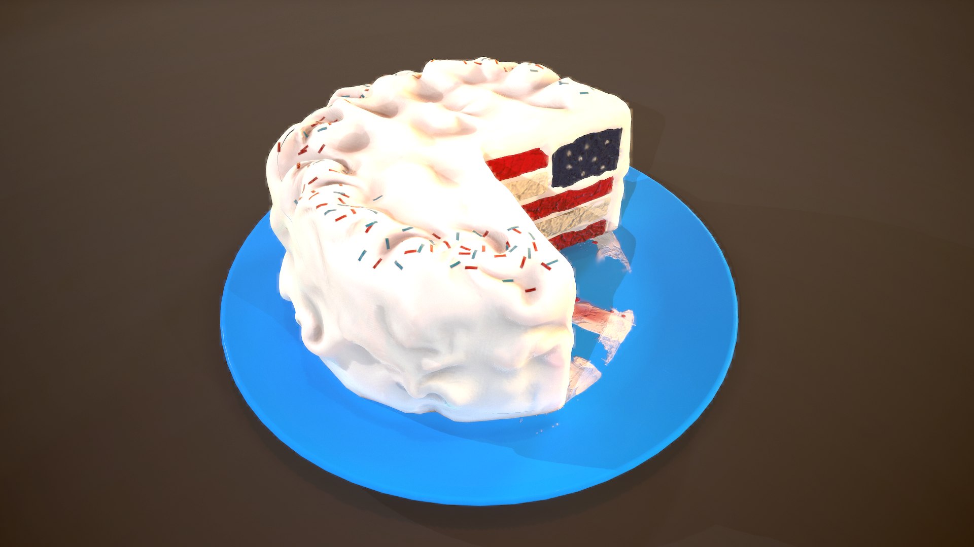 American National Cake 3D Model - TurboSquid 1289338