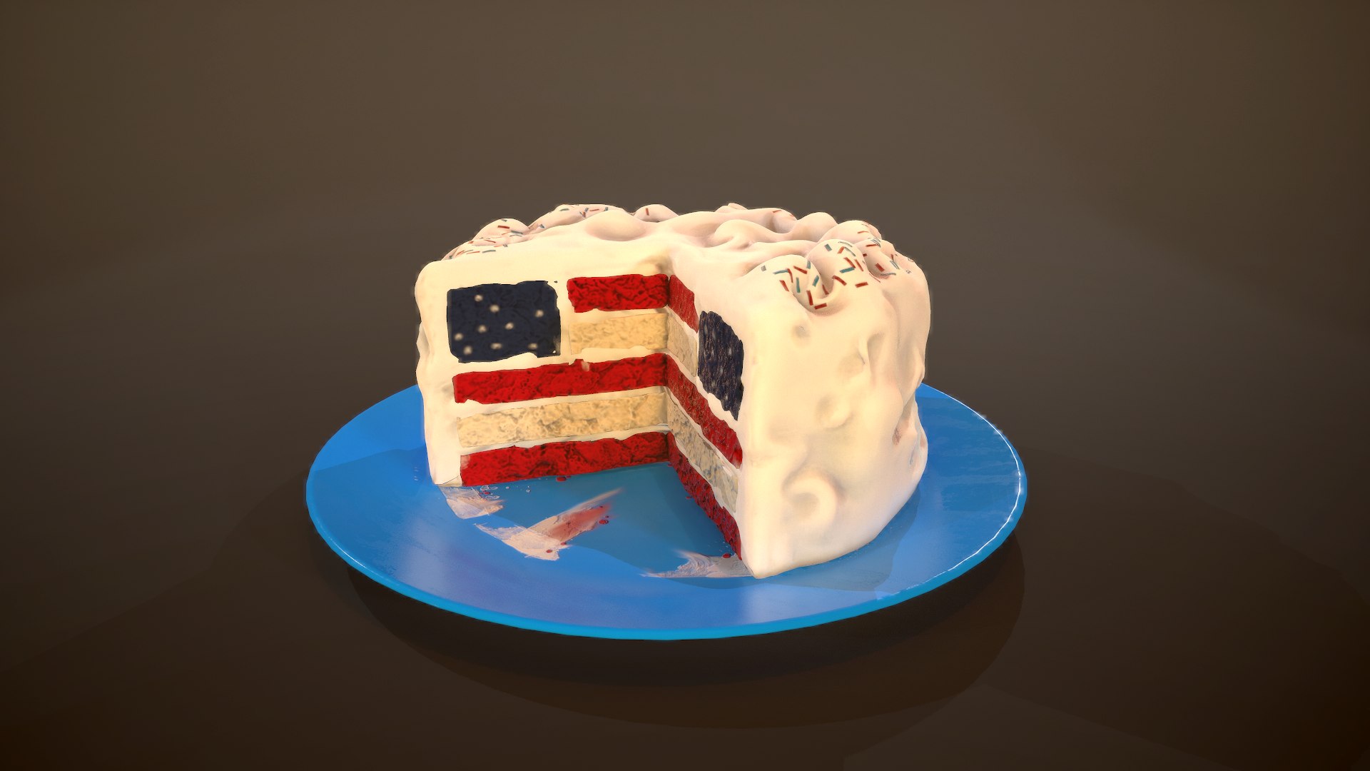 American National Cake 3D Model - TurboSquid 1289338