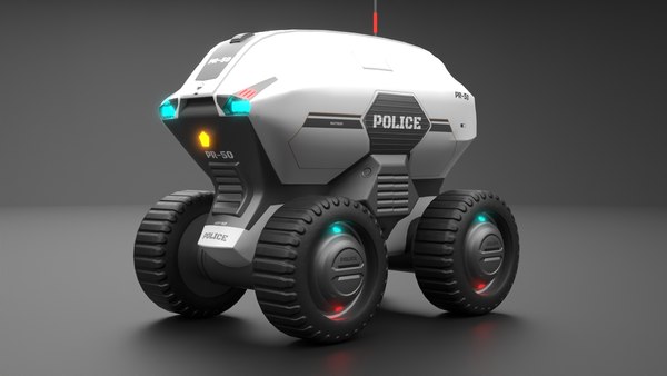 modelo 3d Police Sci-Fi Droid - TurboSquid 2075562