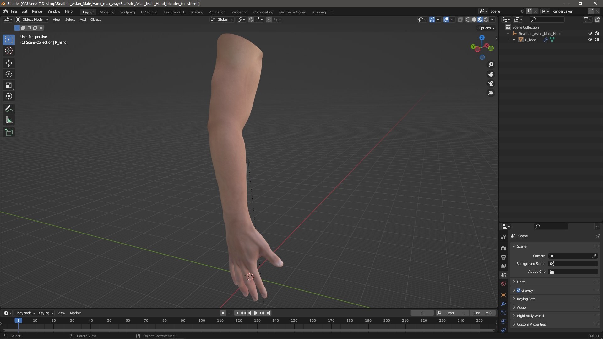 Realistic Male Hand Sculpt 3D - TurboSquid 2325295