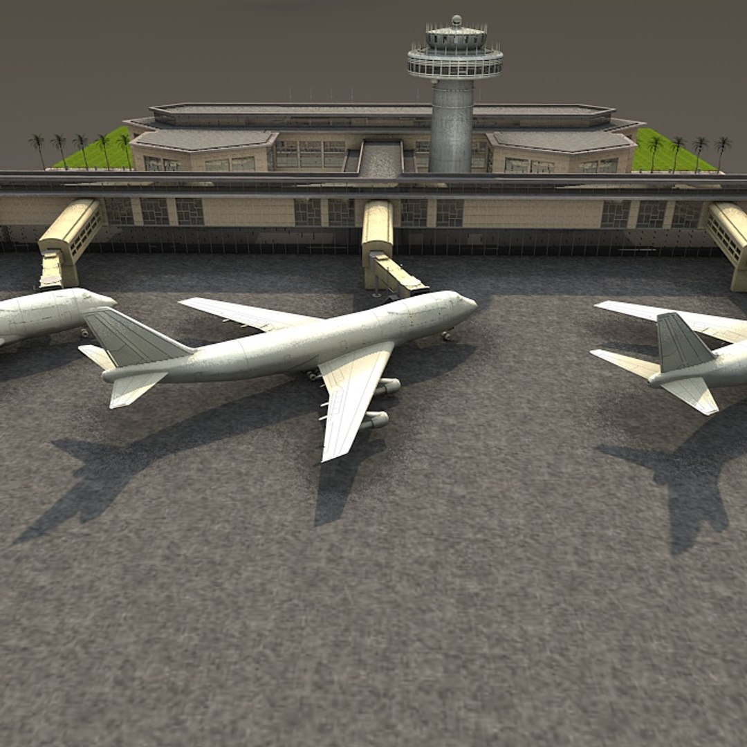 3d Small Airport Scene