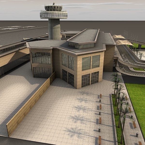 3d small airport scene