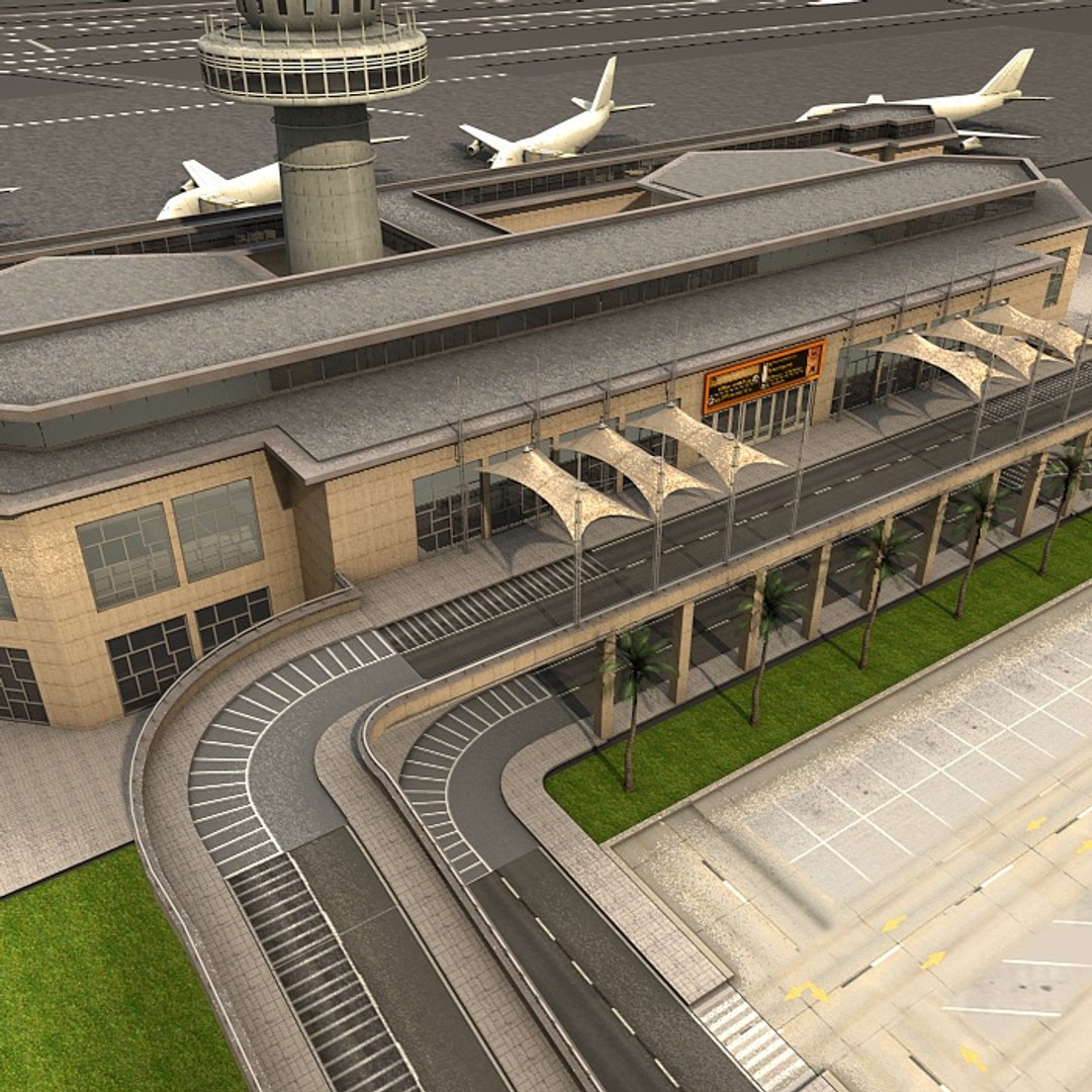 3d Small Airport Scene
