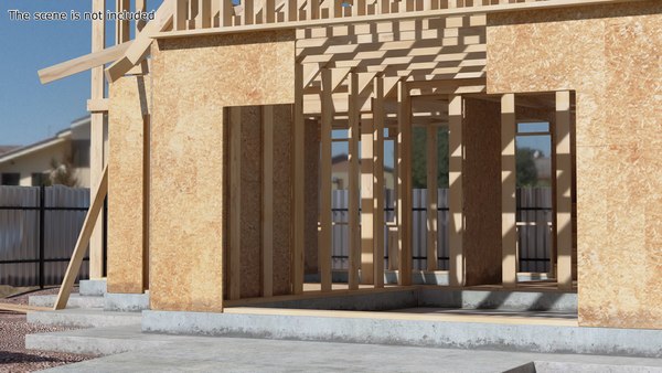modelo 3d Estructura de armazón de casa residencial - TurboSquid 2302673