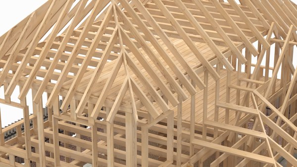 modelo 3d Estructura de armazón de casa residencial - TurboSquid 2302673