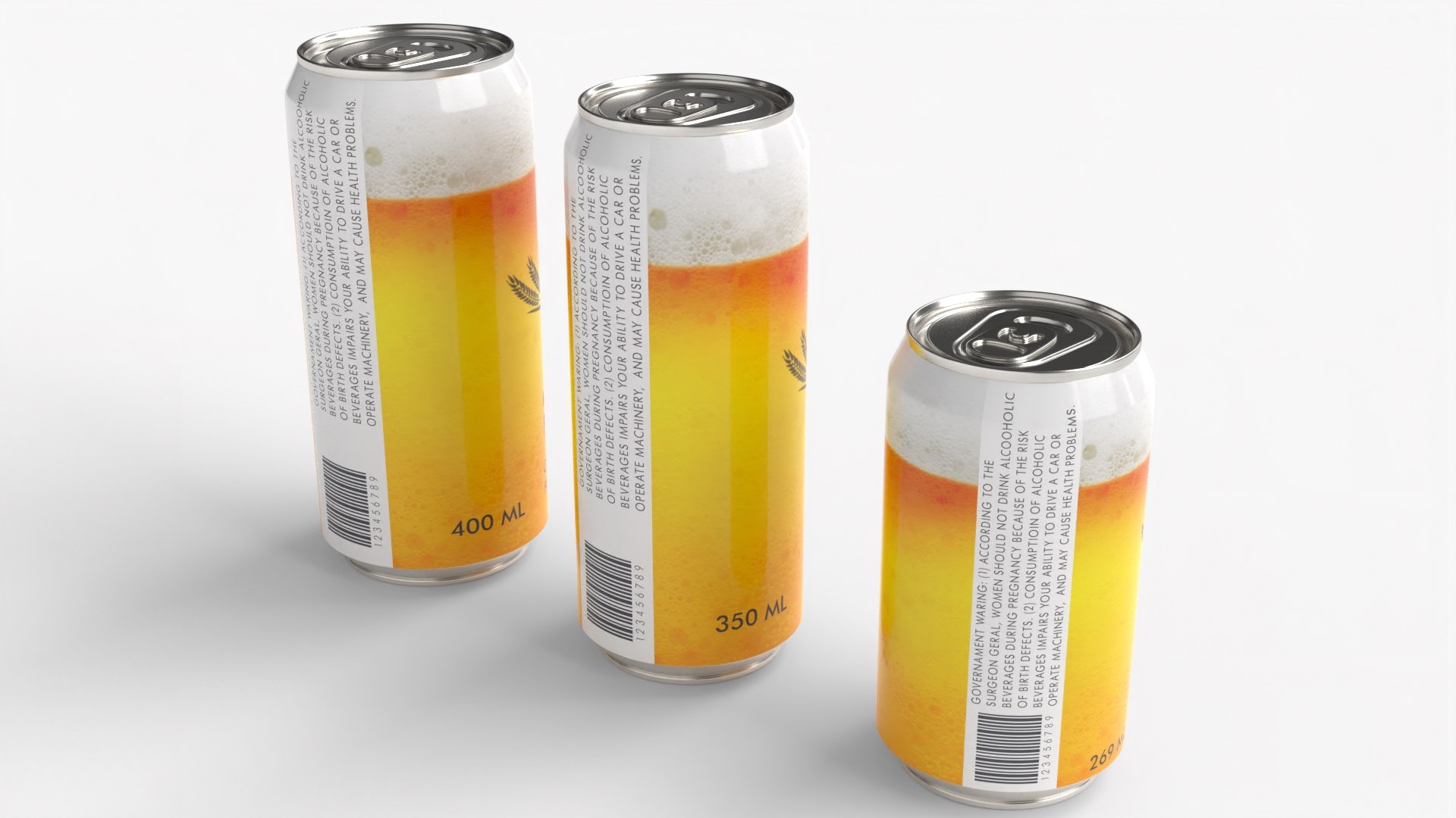 3D Beer Can Pack 01 Model - TurboSquid 1749208