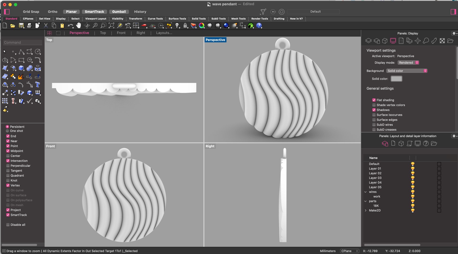 3D Model Wave Pendant - TurboSquid 2186051
