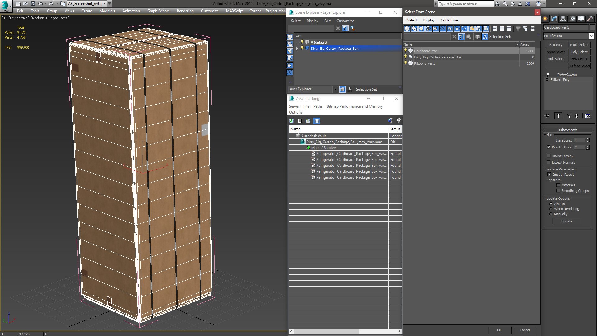 3D Dirty Big Carton Package Box Model - TurboSquid 2117288
