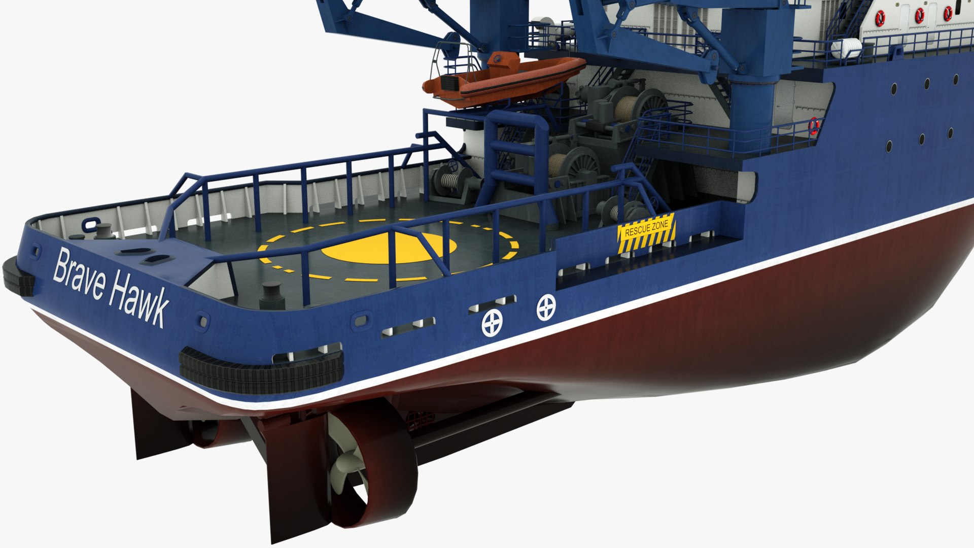 3D Tugboat Brave Hawk - TurboSquid 1758310