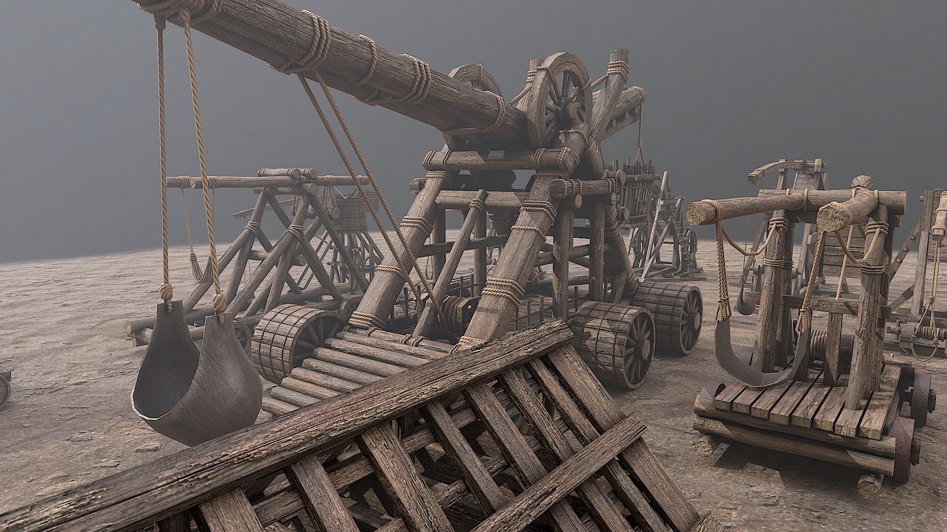 3D Medieval Siege War Machines PBR Collection Model - TurboSquid 2359969